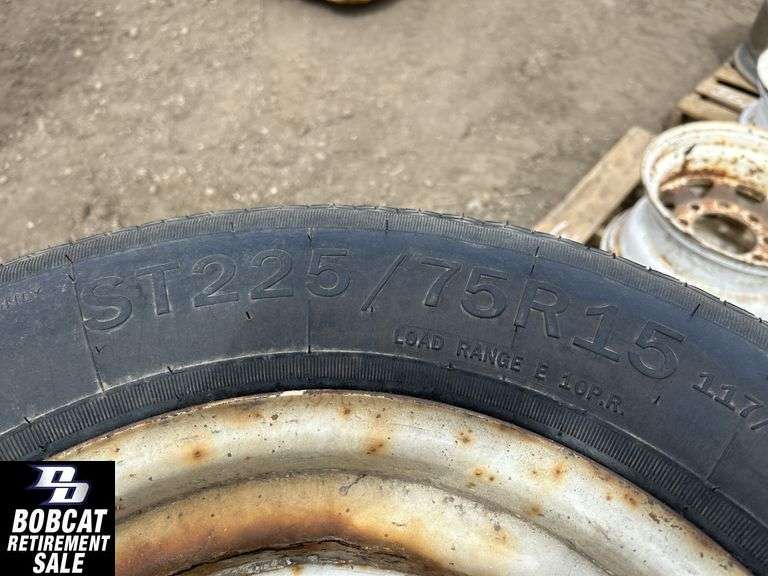 Set of 4 ProMeter 225/75R15 Rims and Tires fits 5500 lb trailer axle ...