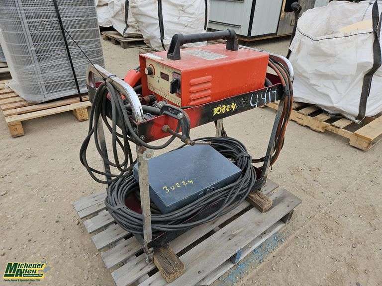 Cart with Pro Weld ARC 656 Welder, Stud Gun, Ground Cables and Remote ...