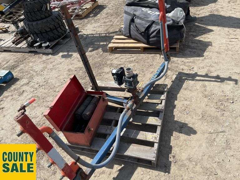 Pallet with Seed Spreader and Toolbox with Hitch Components - Michener ...
