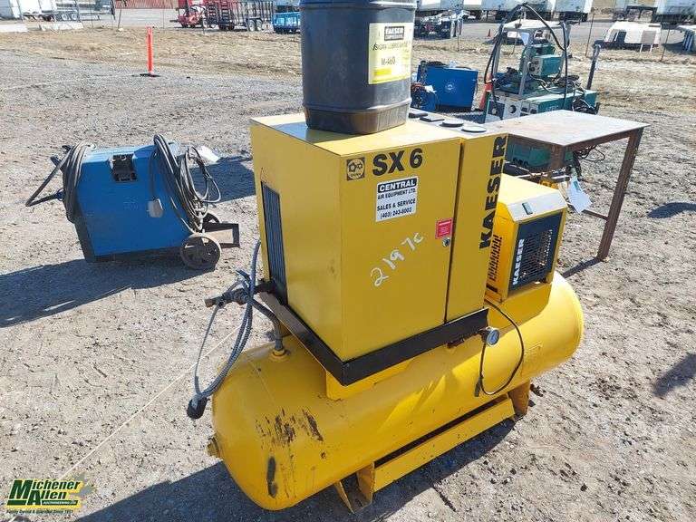 Compressor and Jug of Compressor Oil - Michener Allen Auctioneering Ltd