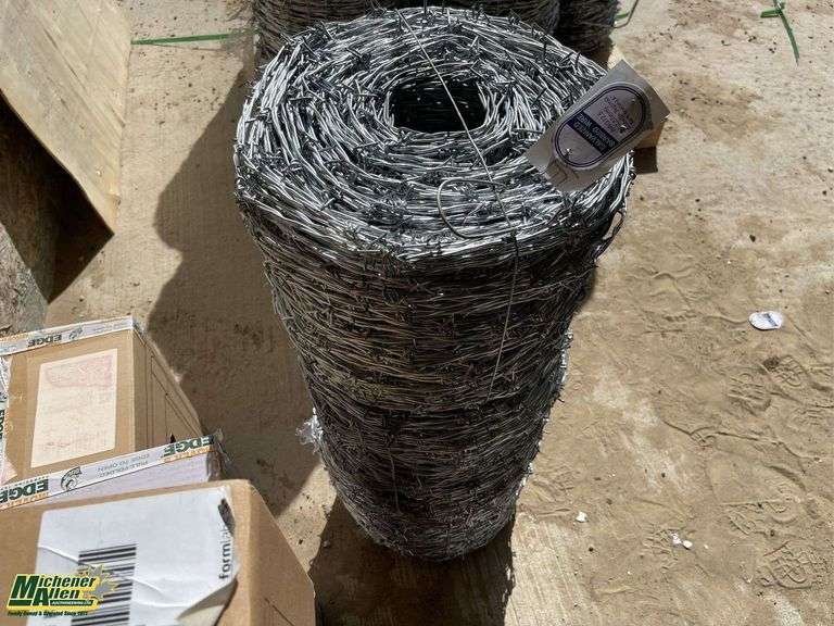 Stack of 3 Approx. 1300FT Rolls of 2.55mm Galvanized Barbed Wire ...