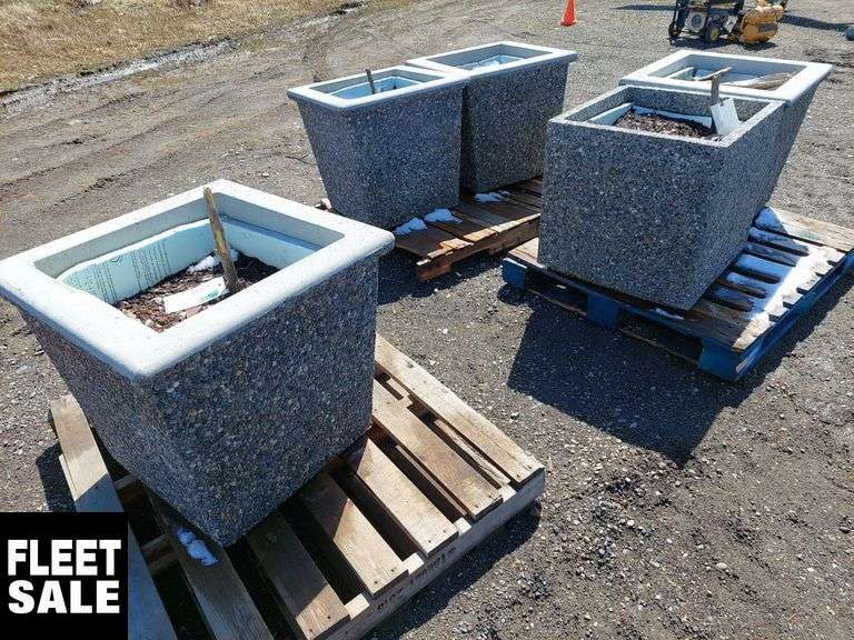 5 - Exposed Aggregate Planters 27"x27"x24"T - Michener Allen ...