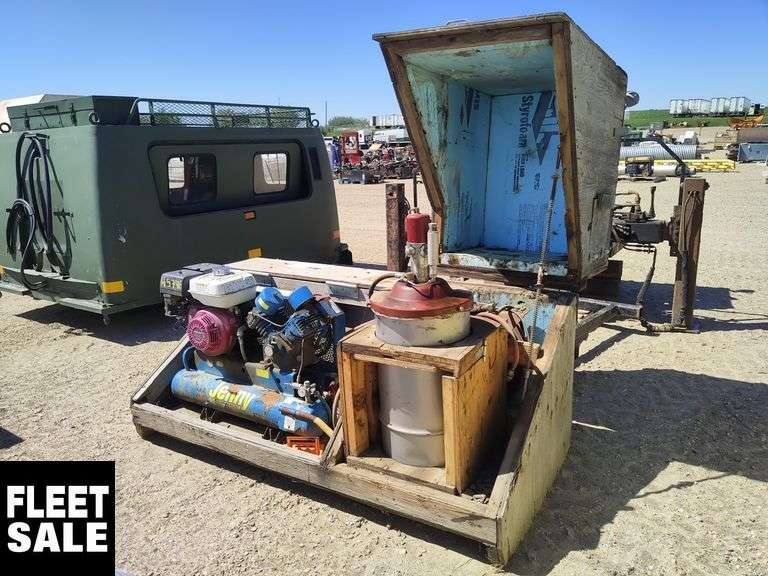 Wood Box with Jenny Gas Air Compressor and Air Greaser - Michener Allen ...