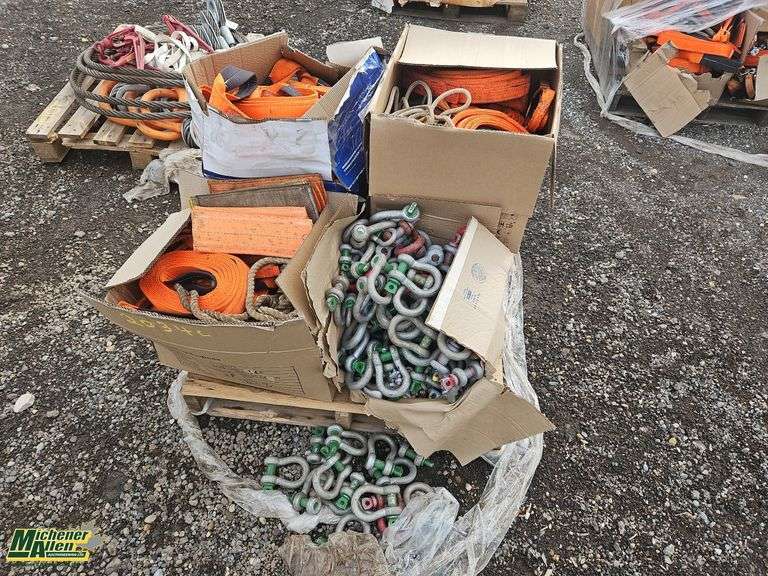 Pallet Containing 2" Lifting Slings, Assorted Clevises and Assorted ...