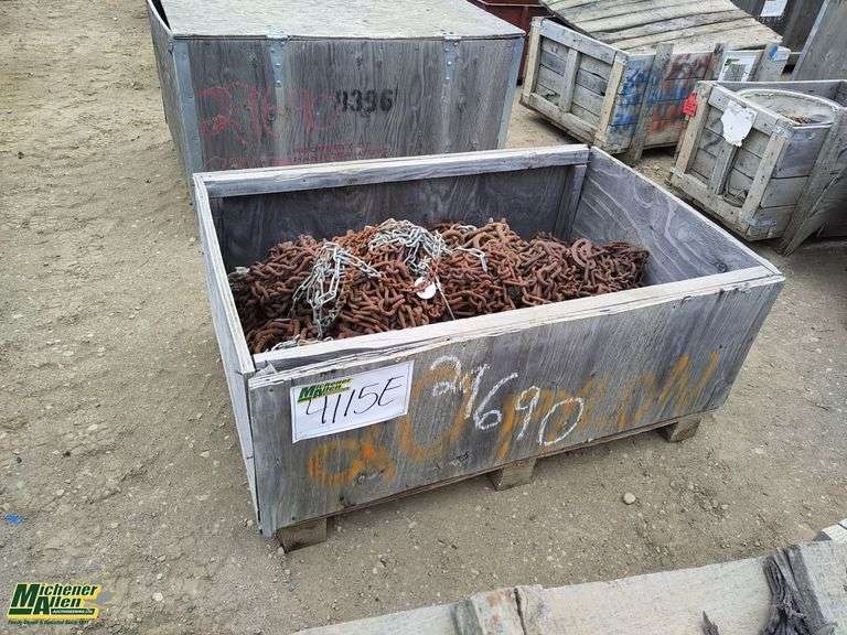 Crate with Tire Chain - Michener Allen Auctioneering Ltd
