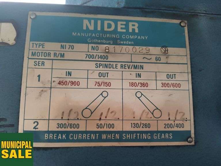 Nider NI70 Drill Press - Michener Allen Auctioneering Ltd