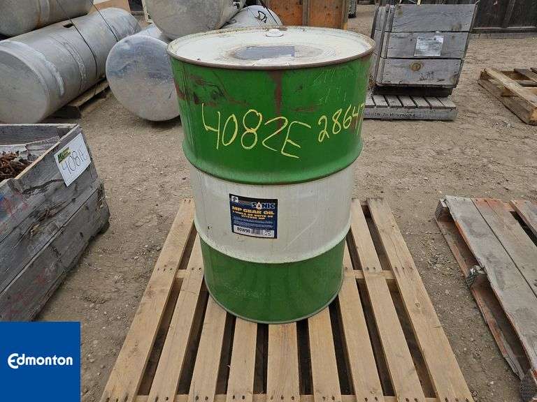 Pallet with Barrel MPGear Oil 205L - Michener Allen Auctioneering Ltd