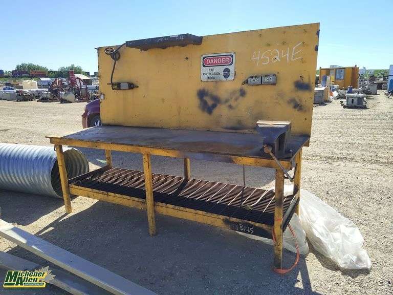 Metal 8ft Shop Table - Michener Allen Auctioneering Ltd