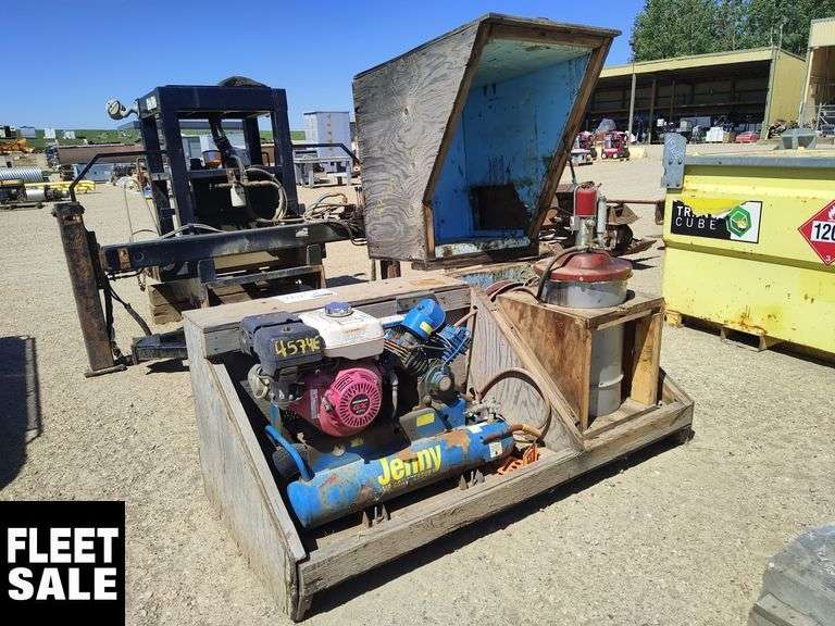 Wood Box with Jenny Gas Air Compressor and Air Greaser - Michener Allen ...