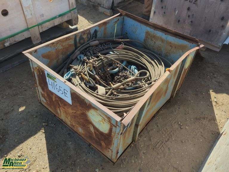 Crate with Cable Slings and Chain - Michener Allen Auctioneering Ltd