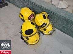 6x Yellow Fire Helmets - Michener Allen Auctioneering Ltd