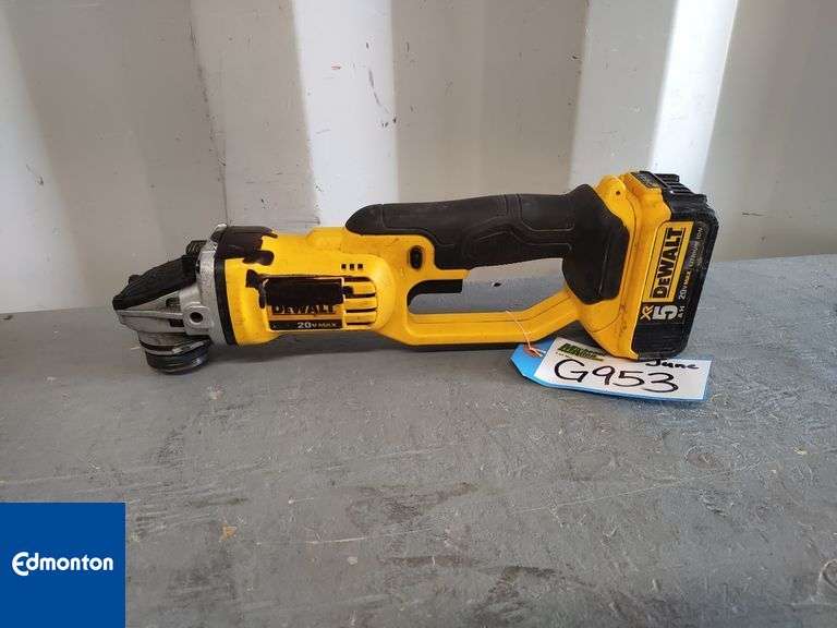 DeWalt DCG412 20V Grinder - Qty 1 - Michener Allen Auctioneering Ltd