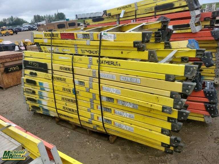 Pallet with Assorted Ladders - Qty.18 - Michener Allen Auctioneering Ltd