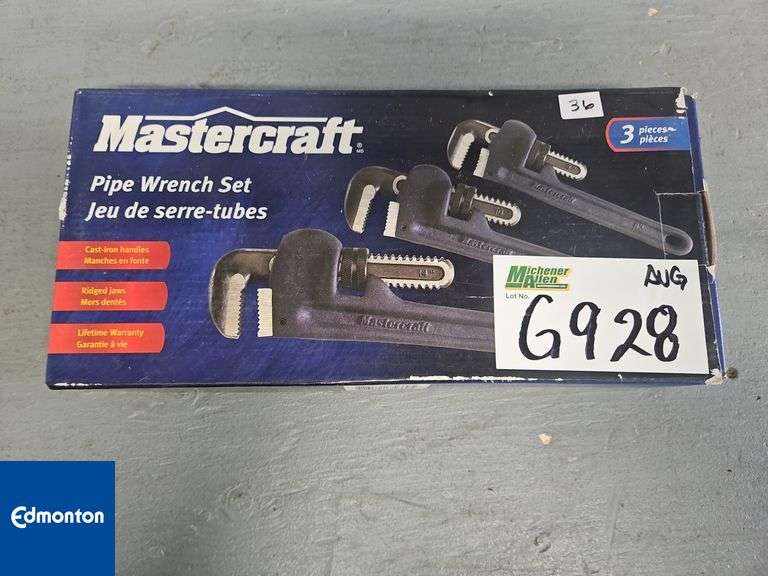 Mastercraft Pipe Wrench Set - Qty.1 - Michener Allen Auctioneering Ltd