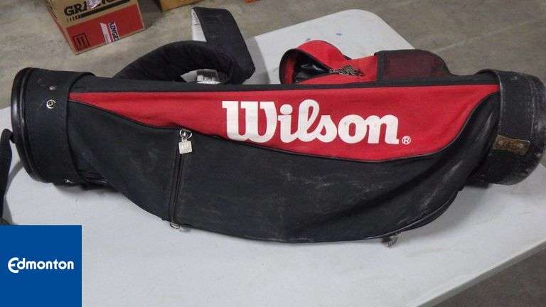 Wilson Golf Bag w/assorted golf clubs (4 left handed clubs, 6 right ...