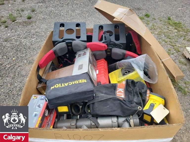 Box of Pallet...flashlight, Warning Beacons,Wheel Chock - Michener ...