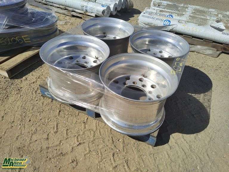 22.5" Super Single Aluminum Rims- Qty 4 - Michener Allen Auctioneering Ltd