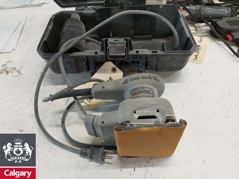 Palm Sander, soldering gun x2, led work lights (plug in) x3 and ...