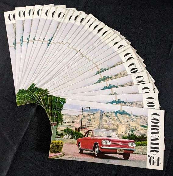 28 1964 CHEVROLET CHEVY CORVAIR SALES BROCHURES - Millers Auction Co.