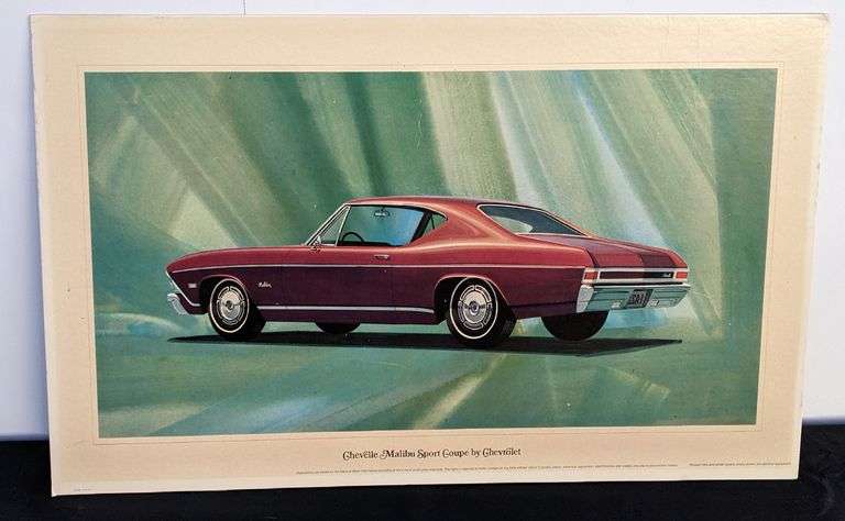 1968 CHEVROLET CHEVY CHEVELLE MALIBU SPORT COUPE DEALERSHIP SHOWROOM ...