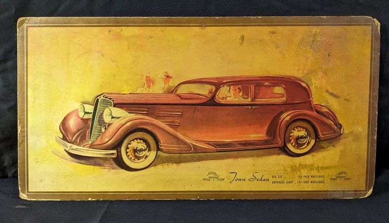 1934 NASH AUTOMOBILE CARDSTOCK SIGN - Millers Auction Co.