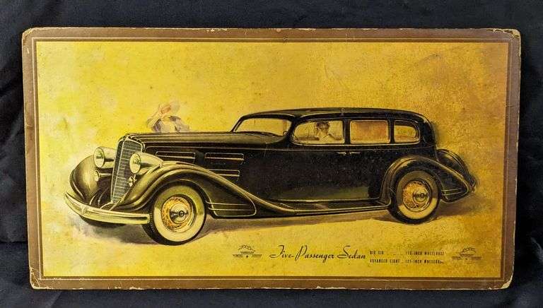 1934 NASH AUTOMOBILE CARDSTOCK SIGN - Millers Auction Co.
