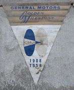 2 1958 GM GENERAL MOTORS CANVAS BANNER SIGNS - Millers Auction Co.