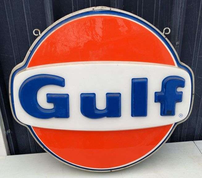 GULF GAS STATION PLASTIC SIGN PANEL - Millers Auction Co.