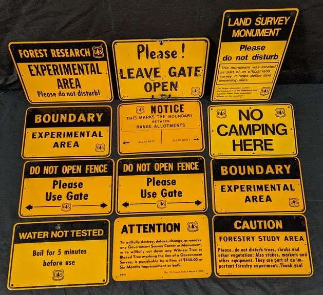 12 US FOREST SERVICE SIGNS - Millers Auction Co.