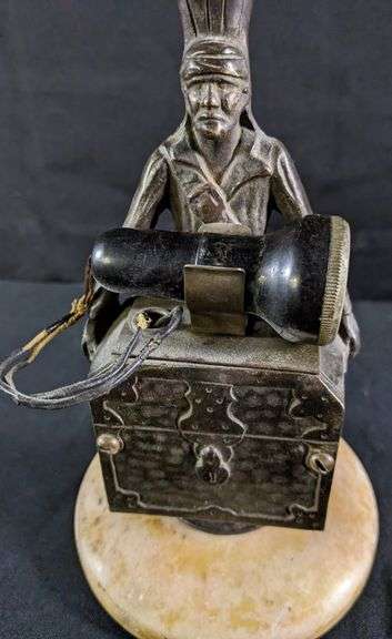 D BLOCH & CO 1928 CAST IRON PIRATE ELECTRIC TABLE CIGAR LIGHTER ...