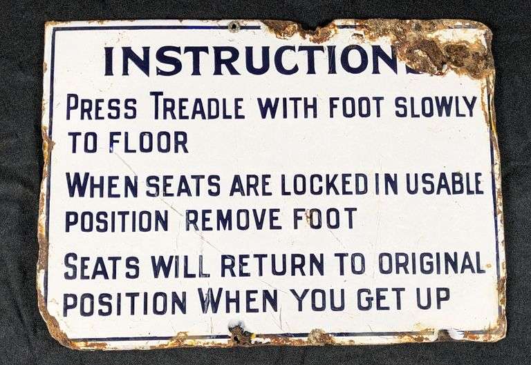 PORCELAIN SIGN AMUSEMENT PARK RIDE INSTRUCTIONS ? MINE MINING ...