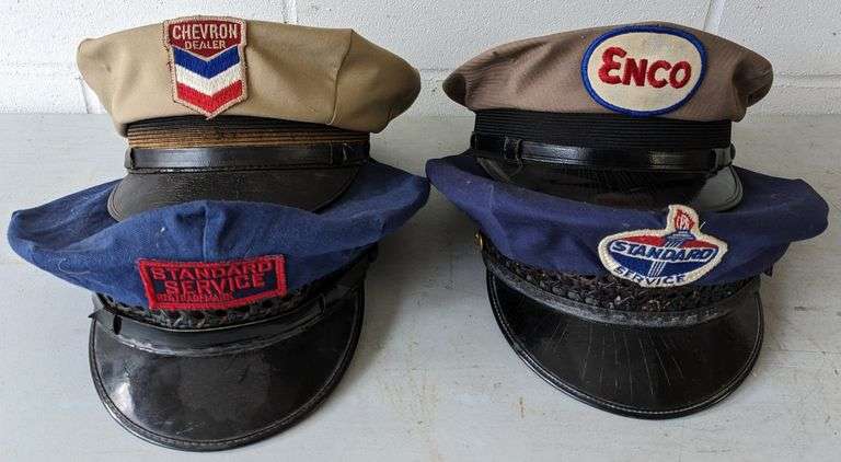 4 STANDARD OIL ENCO & CHEVRON SERVICE STATION ATTENDANTS HATS - Millers ...