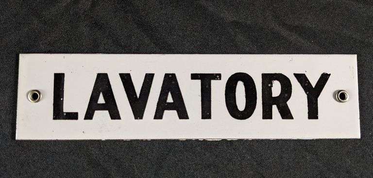 LAVATORY PORCELAIN SIGN - Millers Auction Co.