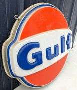 GULF GAS STATION PLASTIC SIGN PANEL - Millers Auction Co.
