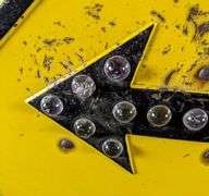 GLASS MARBLE REFLECTOR RIGHT & LEFT CURVE/TURN ROAD SIGN - Millers ...