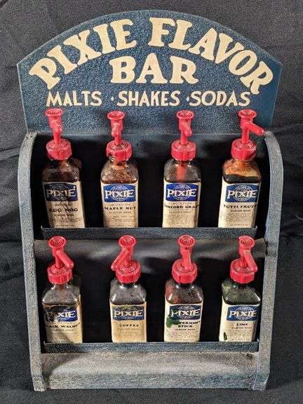 PIXIE FLAVOR BAR MALTS SHAKES & SODA SYRUP DISPENSER RACK - Millers ...