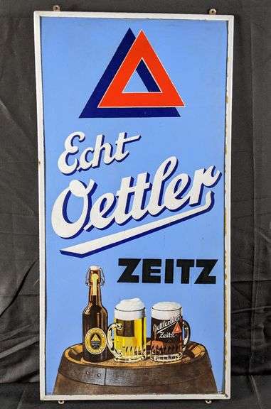 PORCELAIN BEER SIGN ECHT OETTLER ZEITZ GERMANY GERMAN BIER - Millers ...