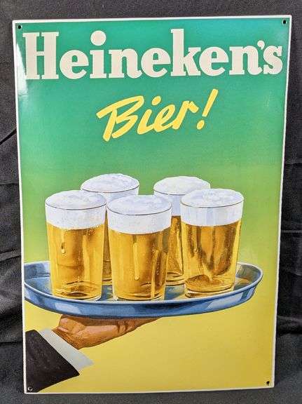1990'S PORCELAIN BEER SIGN HEINEKEN'S BIER - Millers Auction Co.