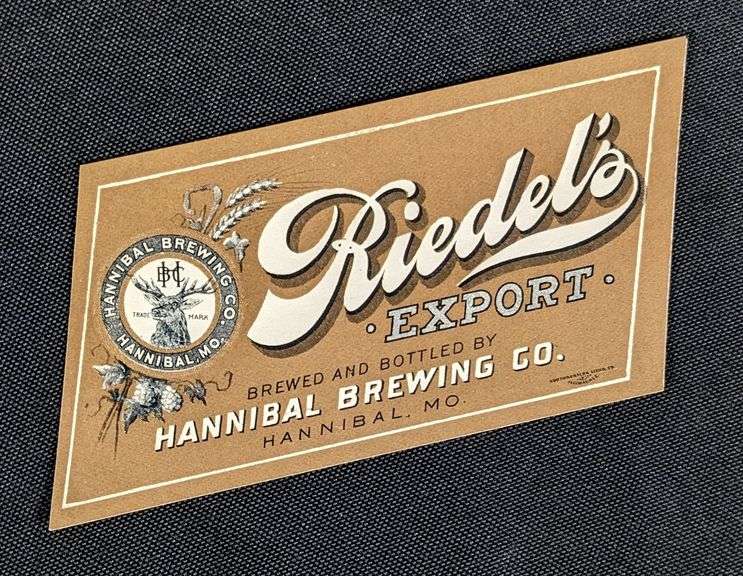 PRE PRO BEER BOTTLE LABEL RIEDEL'S EXPORT HANNIBAL BREWING CO MISSOURI ...