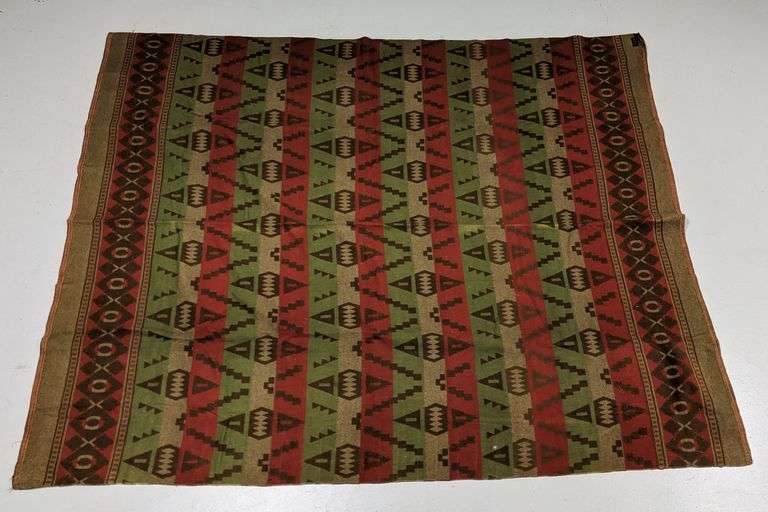 74X60" VINTAGE COTTON "TAGGED" BEACON CAMP BLANKET NATIVE AMERICAN ...