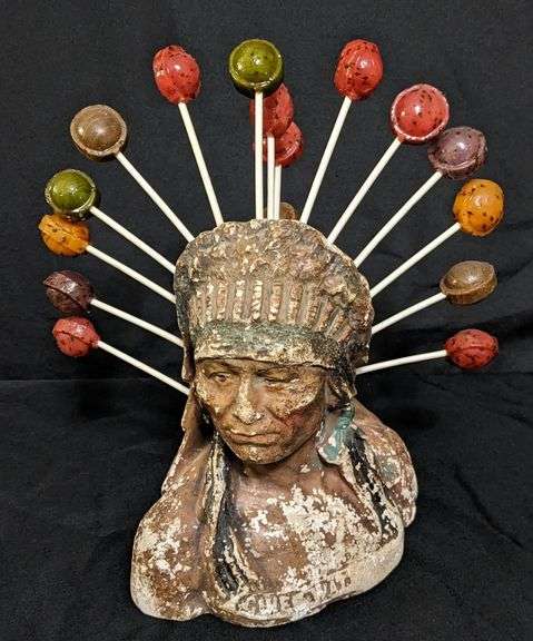 PLASTER COUNTER TOP DISPLAY CHIEF WATTA POP SUCKERCANDY SIGN NATIVE ...