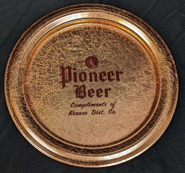 PIONEER BEER COMPLIMENTS OF KRAUSE DIST CO. BEER TRAY THERESA WISCONSIN ...
