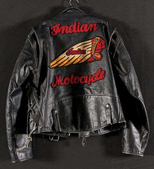 1990'S VANGUARD OF AMERICA INDIAN MOTORCYCLE LEATHER JACKET SIZE 2XX ...