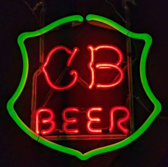 SKELETON WINDOW NEON BEER SIGN FAUERBACH CB BEER MADISON WISCONSIN ...