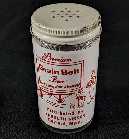 TAVERN BAR SALT SHAKER PREMIUM GRAIN BELT BEER DISTRIBUTED BY KENNETH ...