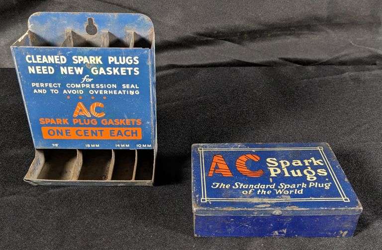 AC SPARK PLUG TIN & GASKET DISPLAY RACK - Millers Auction Co.