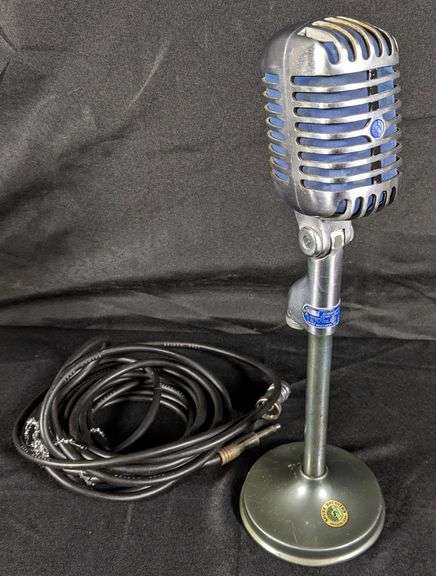 SHURE UNIDYNE MODEL 55S MICROPHONE & ORIGINAL STAND - Millers Auction Co.