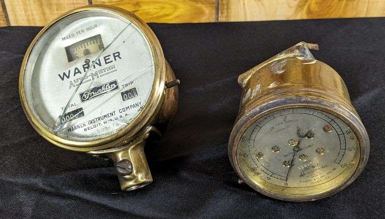 FRANKLIN AUTOMOBILE WARNER AUTO-METER & STEWART BRASS SPEEDOMETERS ...