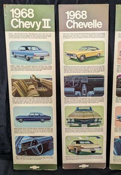 SET OF 6 1968 CHEVROLET CAMARO CHEVY II CHEVELLE DEALERSHIP SHOWROOM ...