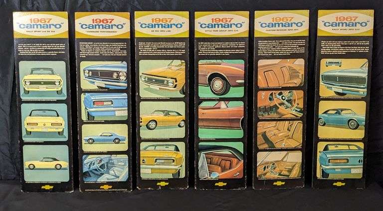 SET OF 6 1967 CHEVROLET CHEVY CAMARO DEALERSHIP SHOWROOM SIGNS ...